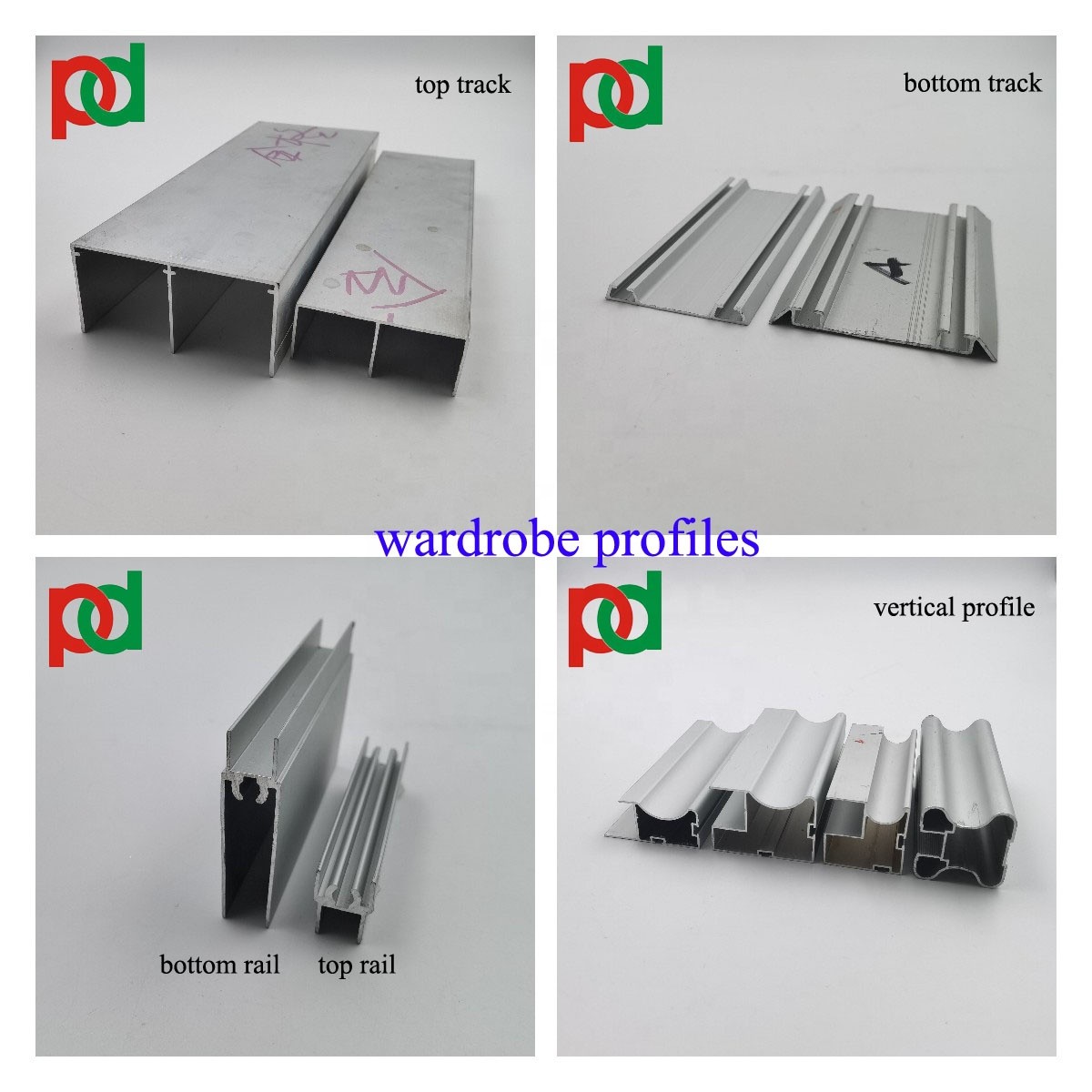 6m Aluminium Sliding Wardrobe Door Profiles OEM Corrosion Resistant